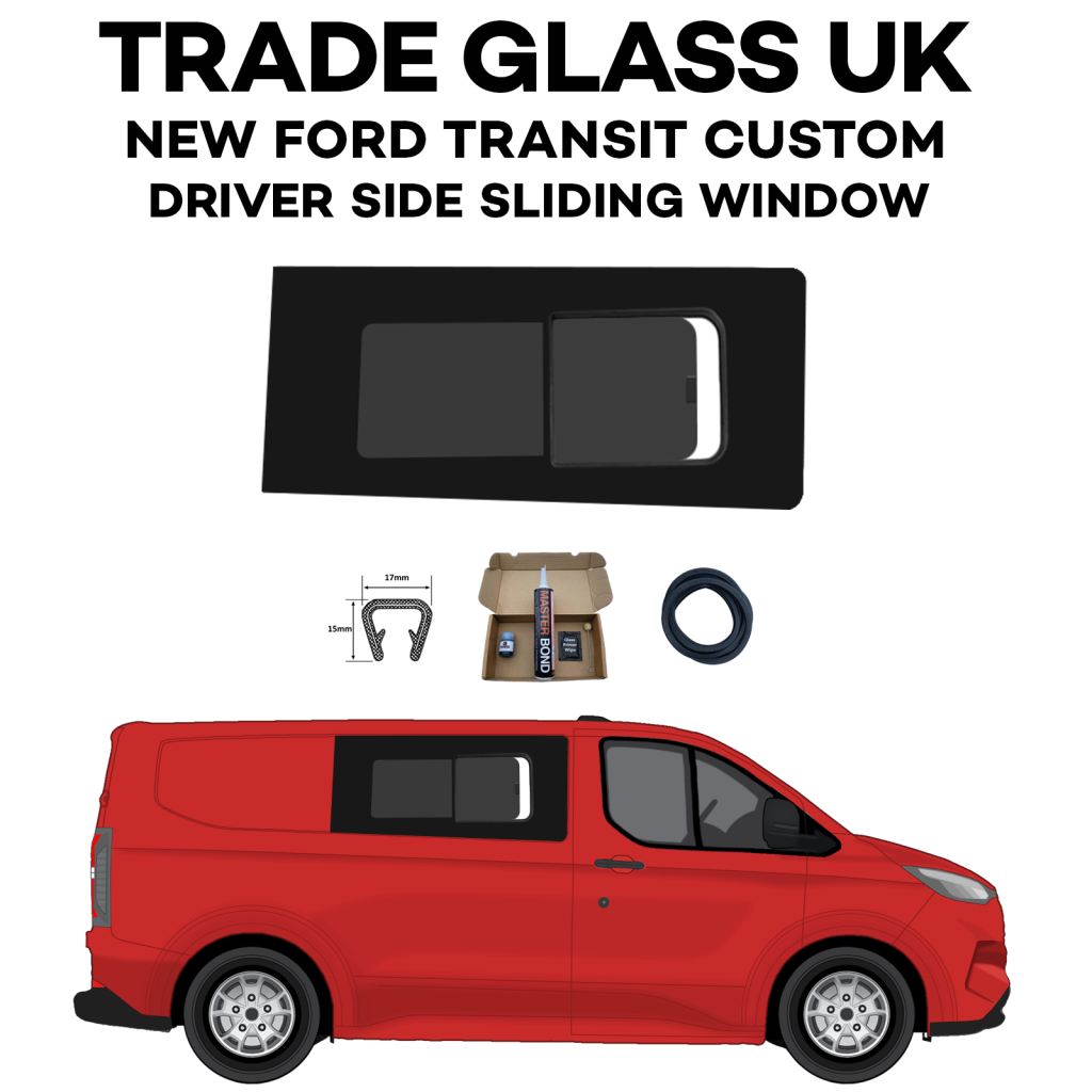 Ford Transit CUSTOM 2024 Driver Sliding Window - Trade Glass UK