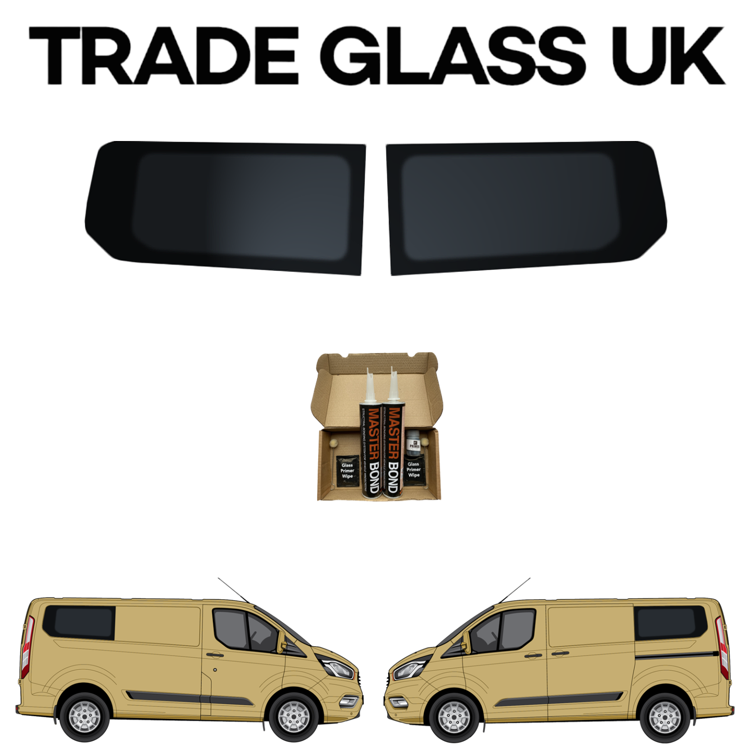 Ford Transit Custom Windows - 2014-2023 SWB Rear Windows